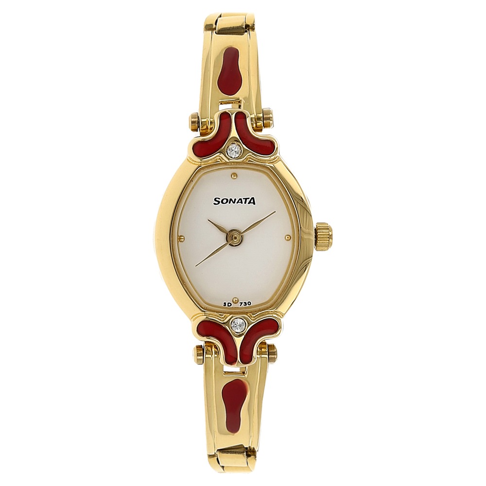 Buy Online Sonata Quartz Analog White Dial Stainless Steel Strap Watch ...