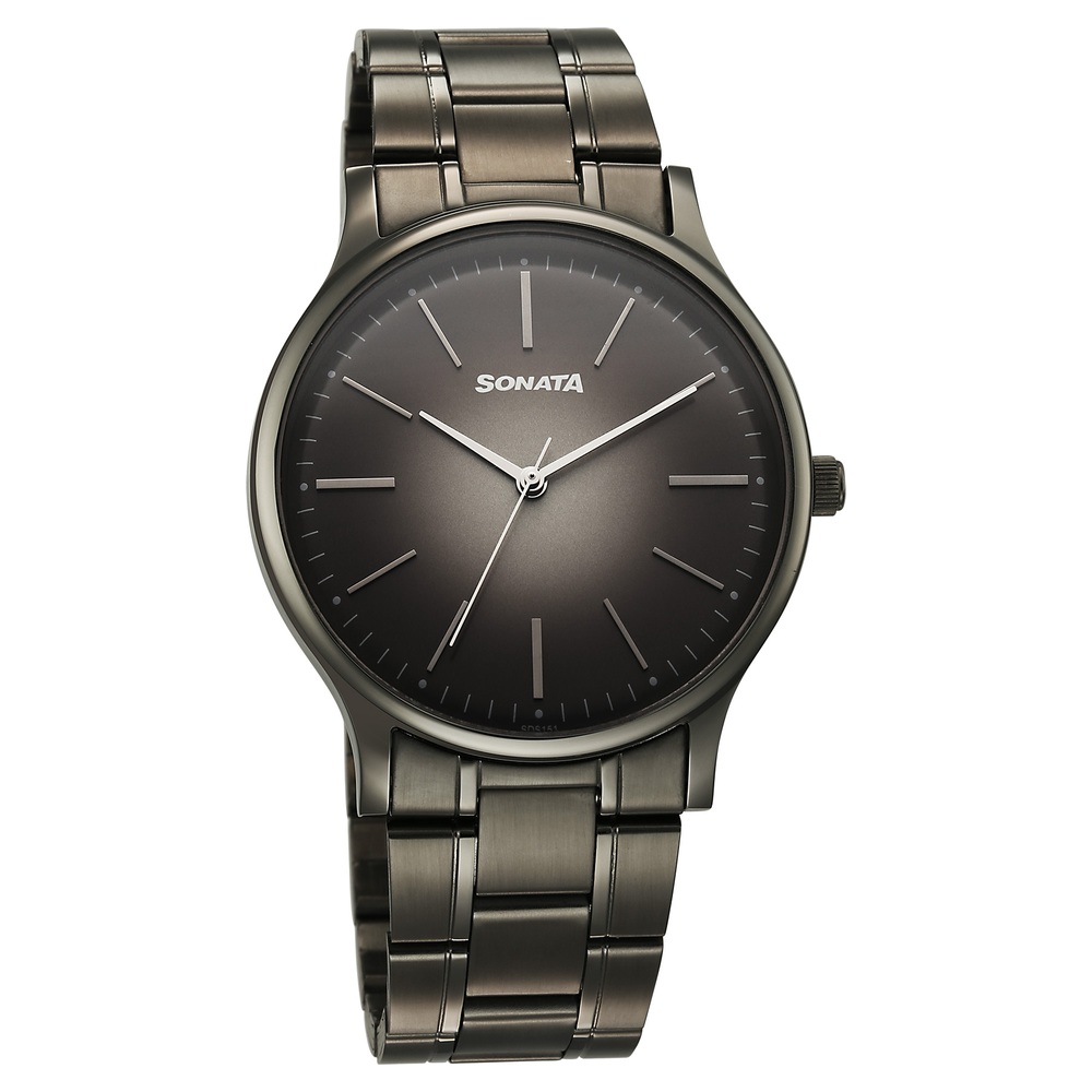 Buy Online Sonata Aspire Quartz Analog Grey Dial Stainless Steel Strap ...