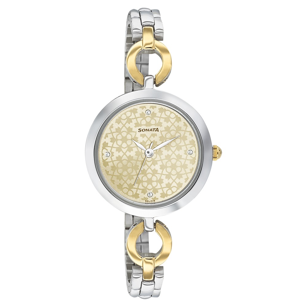 Buy Online Sonata Wedding Champagne Dial Women Watch With Stainless ...