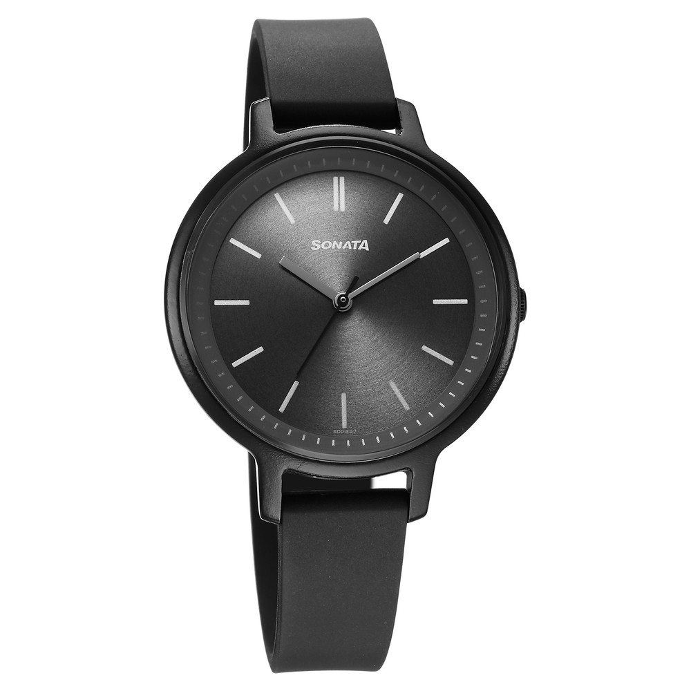 Buy Online Sonata Splash Quartz Analog Grey Dial Plastic Strap Watch ...