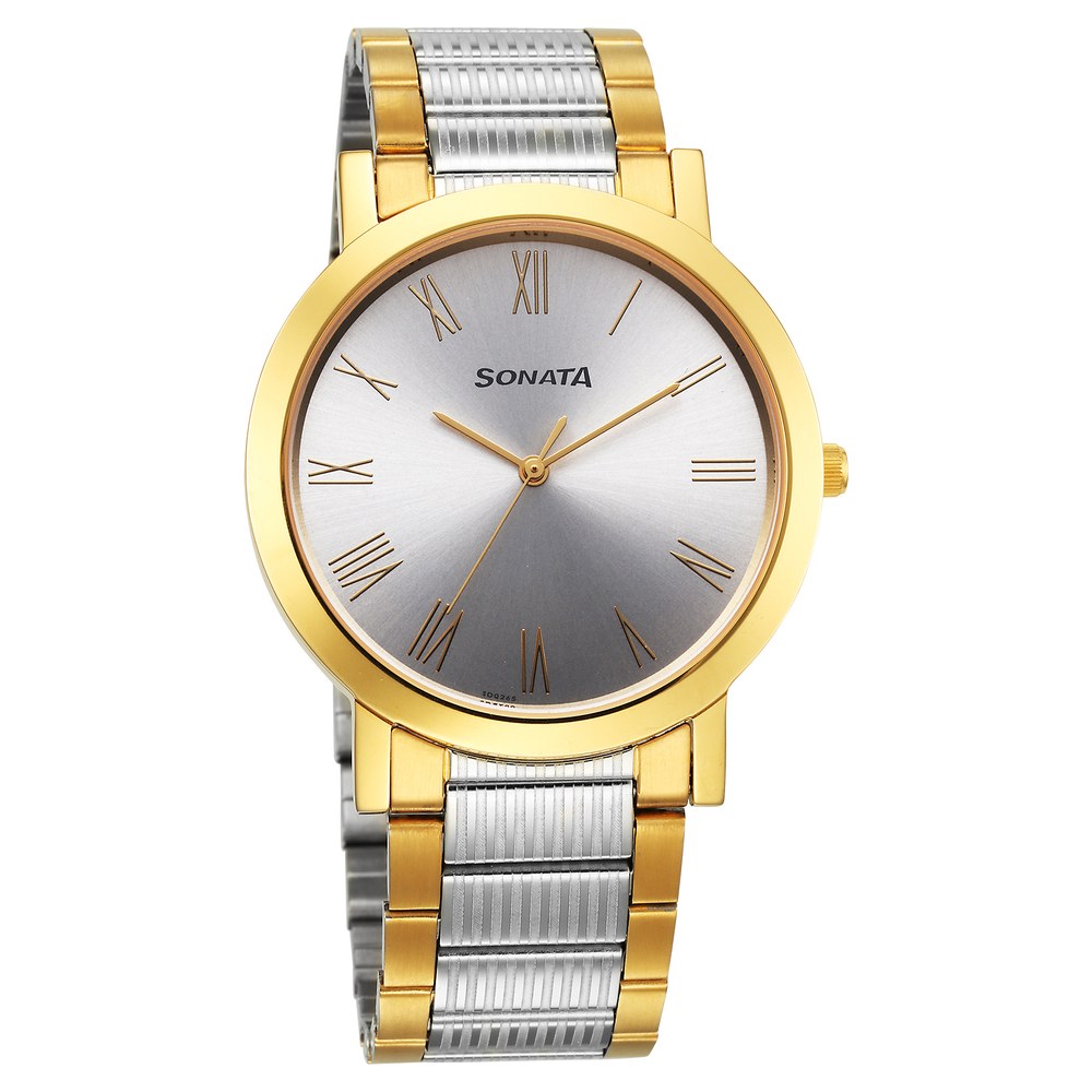Buy Online Sonata Utsav Quartz Analog Grey Dial Stainless Steel Strap ...