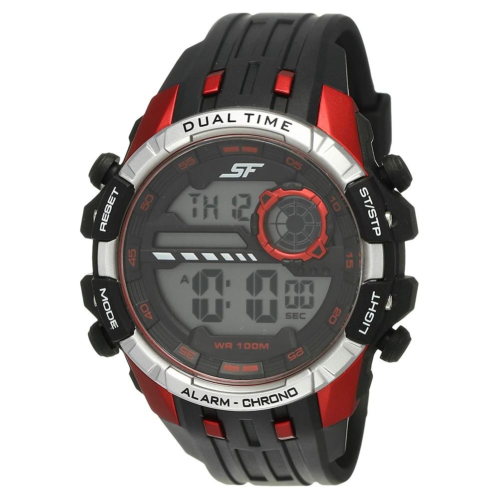 Buy Online SF Digital Watch with Black Strap for Unisex - 77101pp01 ...