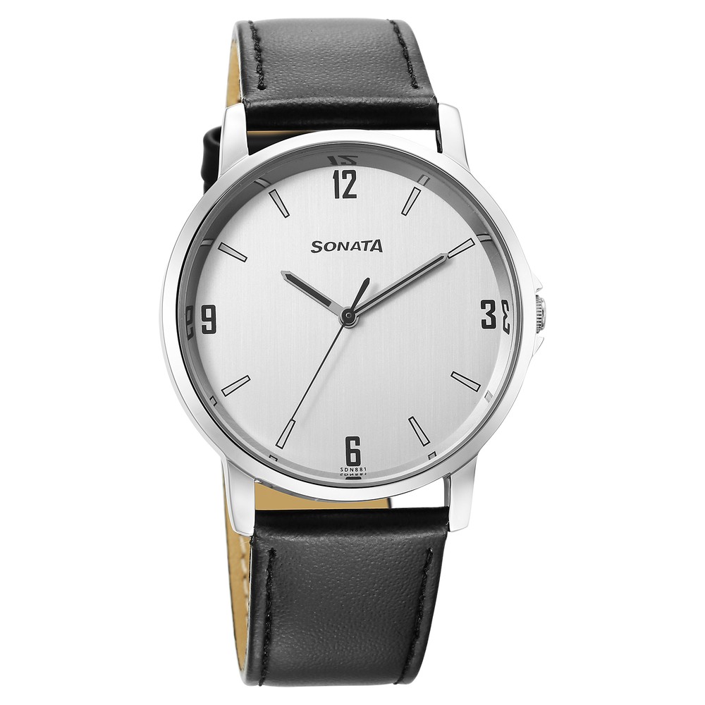 Buy Online Sonata Quartz Analog Silver Dial Watch for Men - 77083sl08 ...