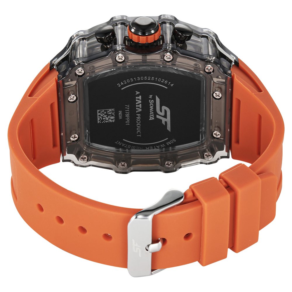 Buy Online SF Maiden Voyage Sport Watch Black Dial And Orange Strap ...
