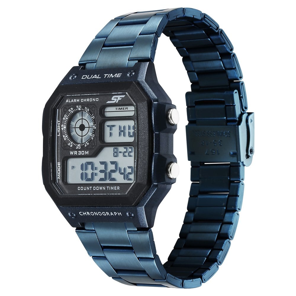 Buy Online Sonata Hexa Digital Black Dial Blue Color Stainless Steel ...