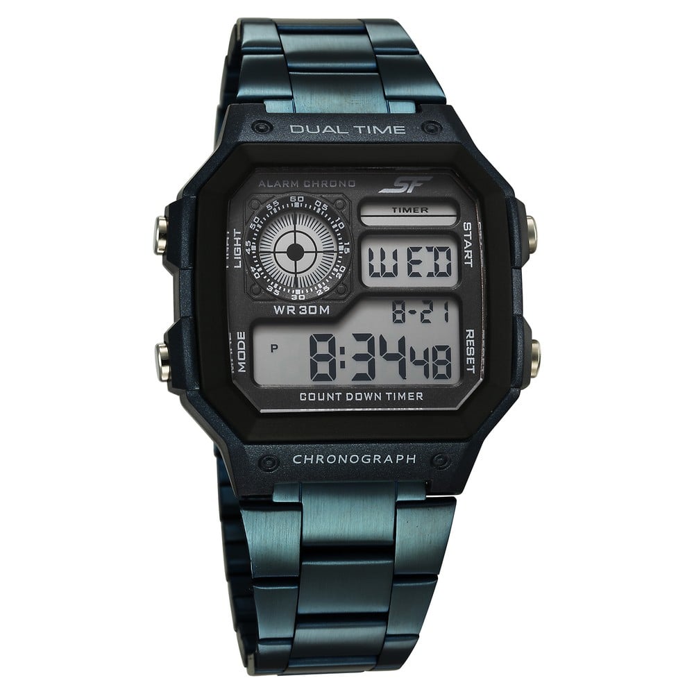 Buy Online Sonata Hexa Digital Black Dial Blue Color Stainless Steel ...