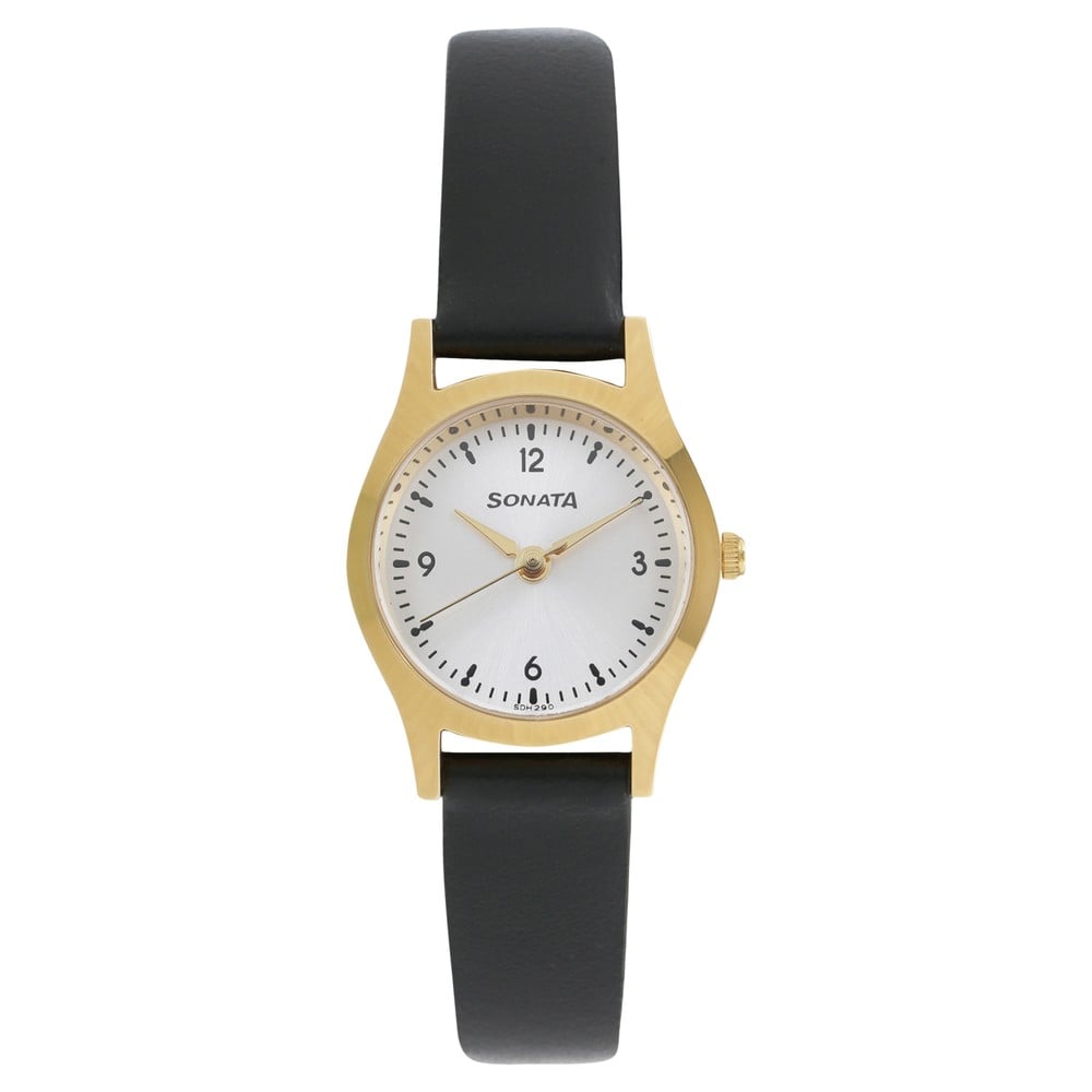 Buy Online Sonata Essentials Silver Dial Women Watch With Leather Strap ...