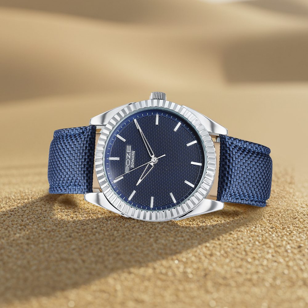 Buy Online Poze By Sonata Quartz Analog Blue Dial Blue Nylon Strap ...